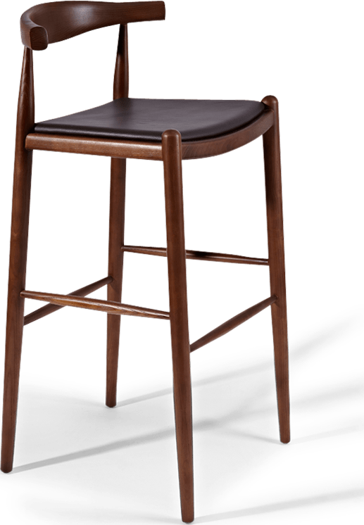 Elbow Style Counter Stool Tan/Walnut | Mobelaris